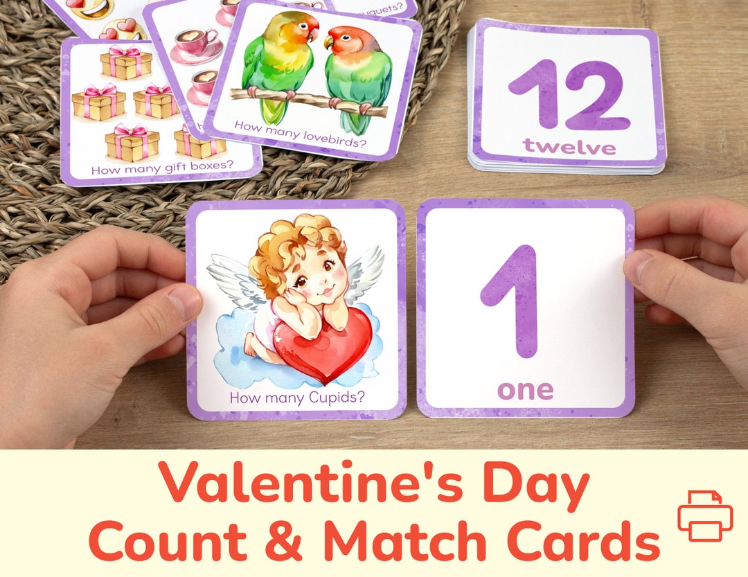 St. Valentine's Day Counting Activity: Printable Matching Cards ...
