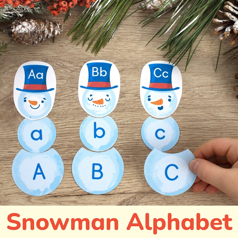 Snowman Letter Matching - Etsy
