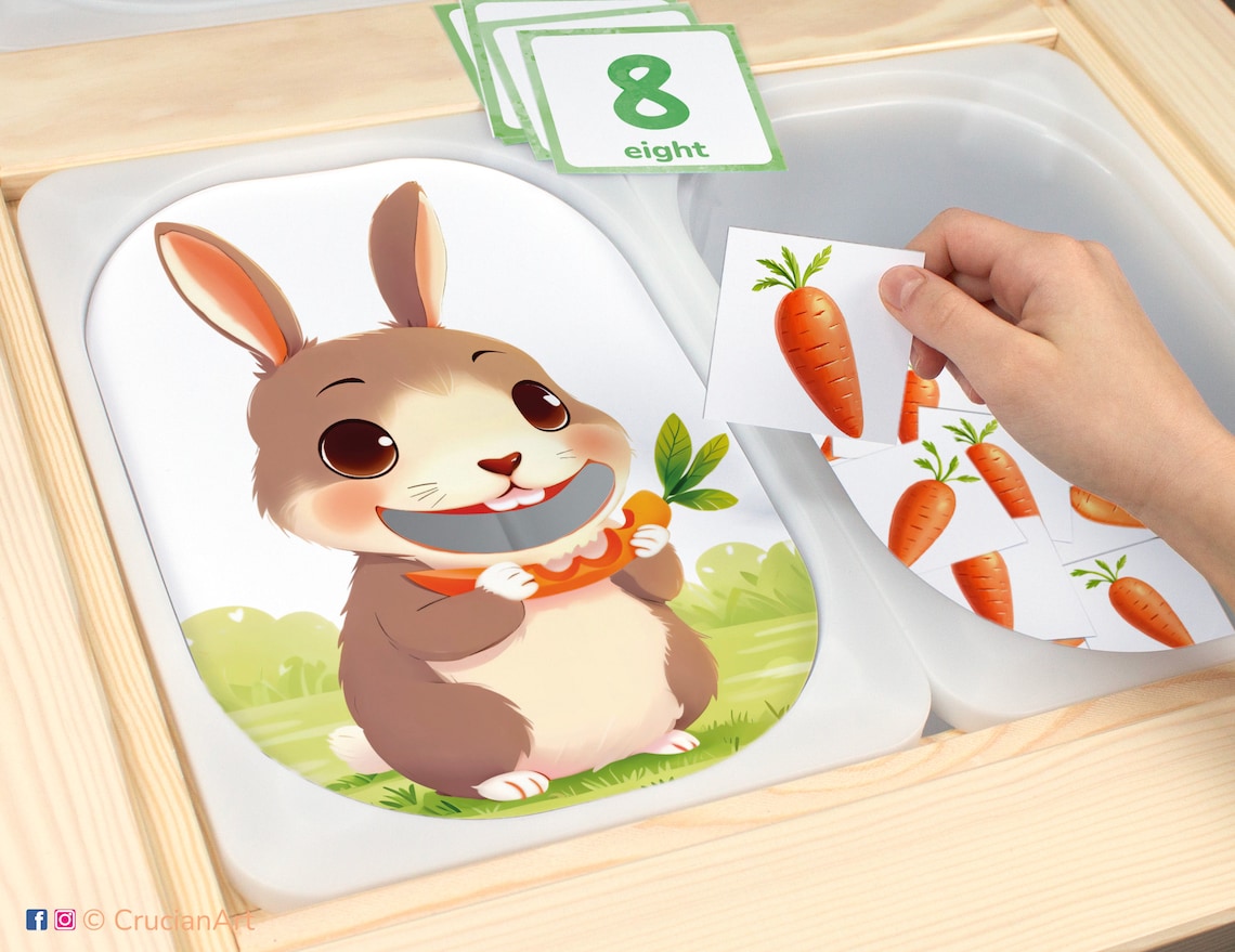 Feed the Bunny Carrots Flisat Insert: Counting up to 12 Printable ...