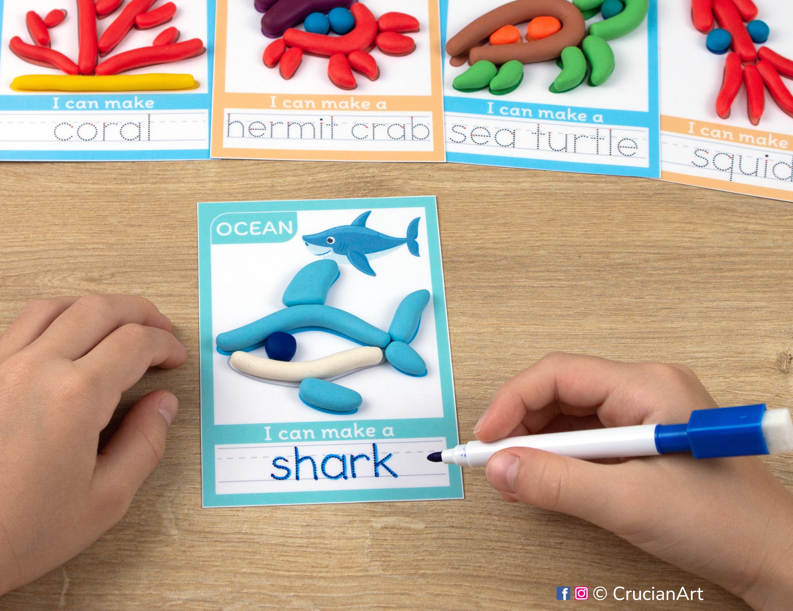 Ocean Animals Playdough Mats: Printable Play Dough Activity for Toddler ...