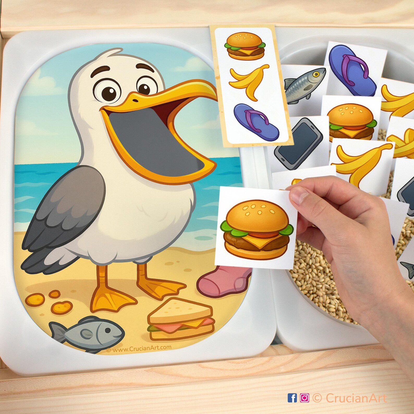 Feed the Seagull Flisat Insert: Matching Activity for Sensory Table ...