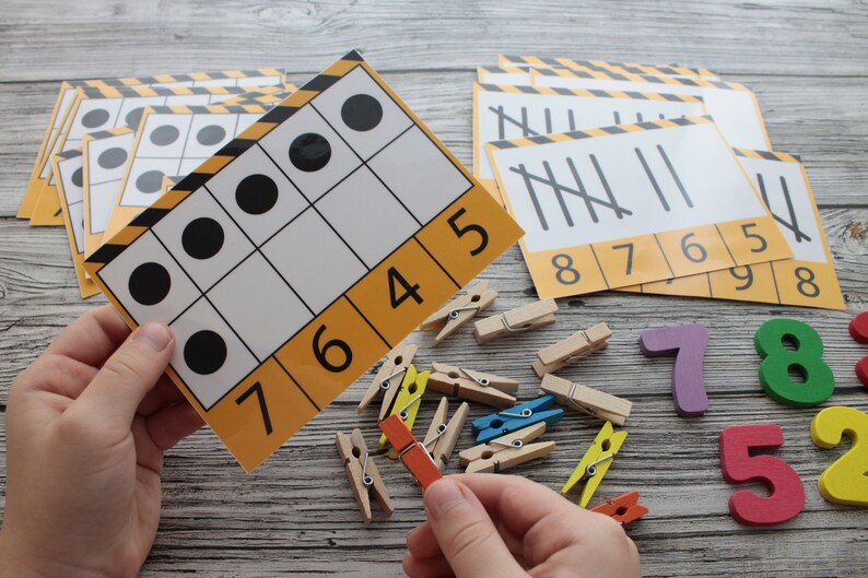 Count & Clip Cards Construction Truck Count to 10 | Etsy