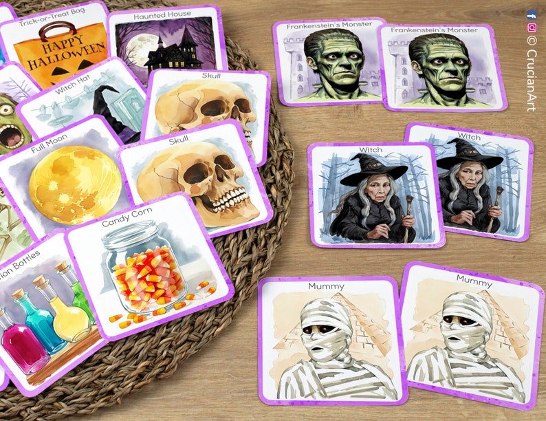 Halloween Memory Game: Printable Toddler Preschool Matching Activity ...