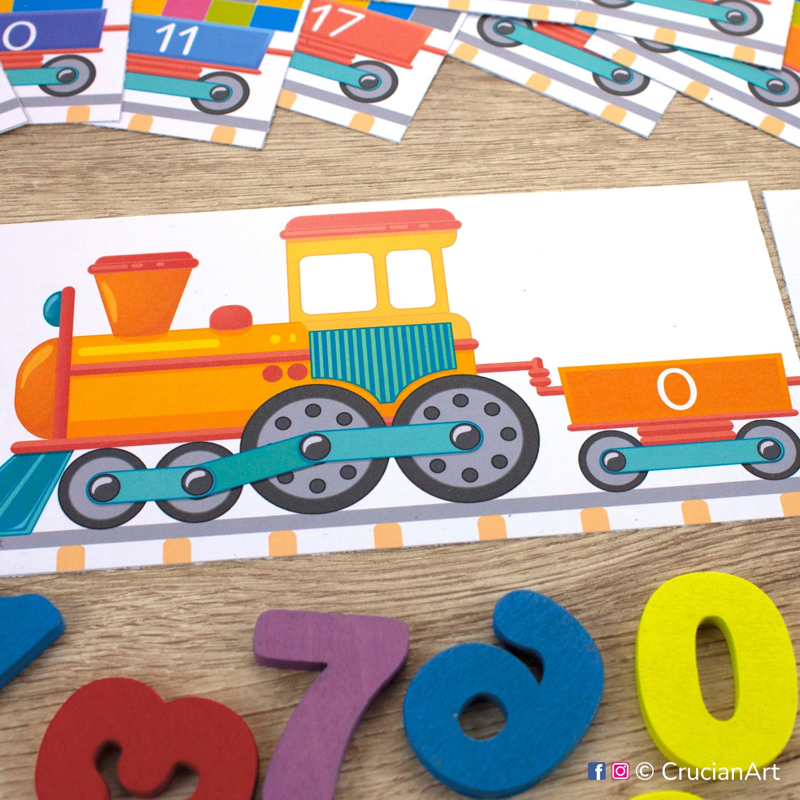 Number Train Printable Counting Activity. Number Sequence 0-20. Toddler ...