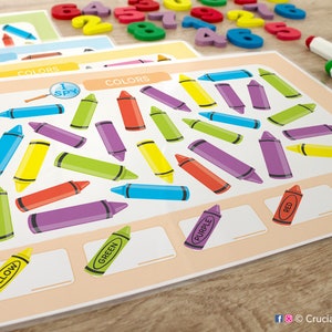Colors I Spy Counting Activity. Crayons Color Learning Printable ...