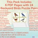North American Backyard Birds Puzzle Pairs: Toddler Learning - Etsy