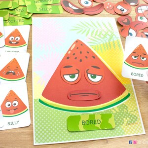 Watermelon Themed Emotions and Feelings Activity: Printable Learning ...