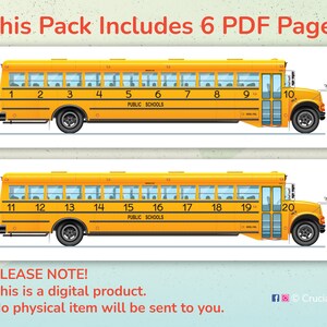 SCHOOL BUS Number Sequence Puzzle. Sequencing 1-10, 11-20 Printable ...
