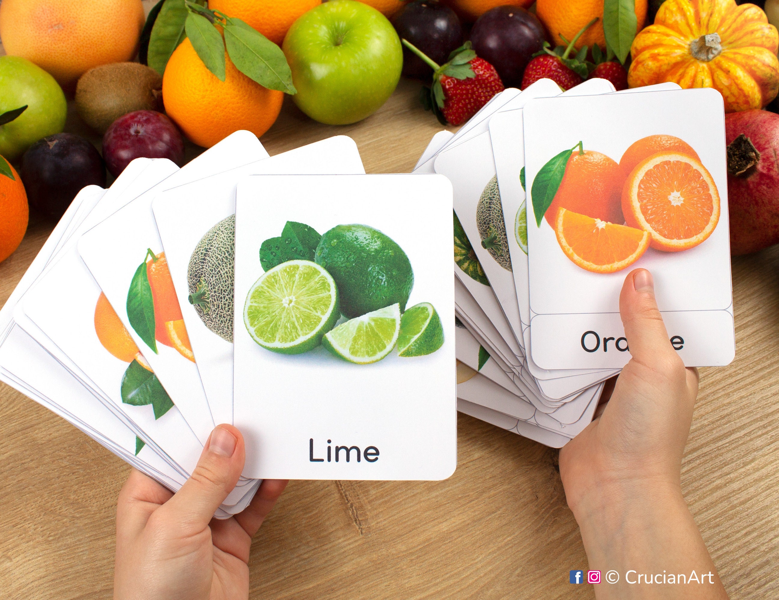 Fruits & Berries 3 Part Cards. Fruit Photo Three Part Matching Activity ...