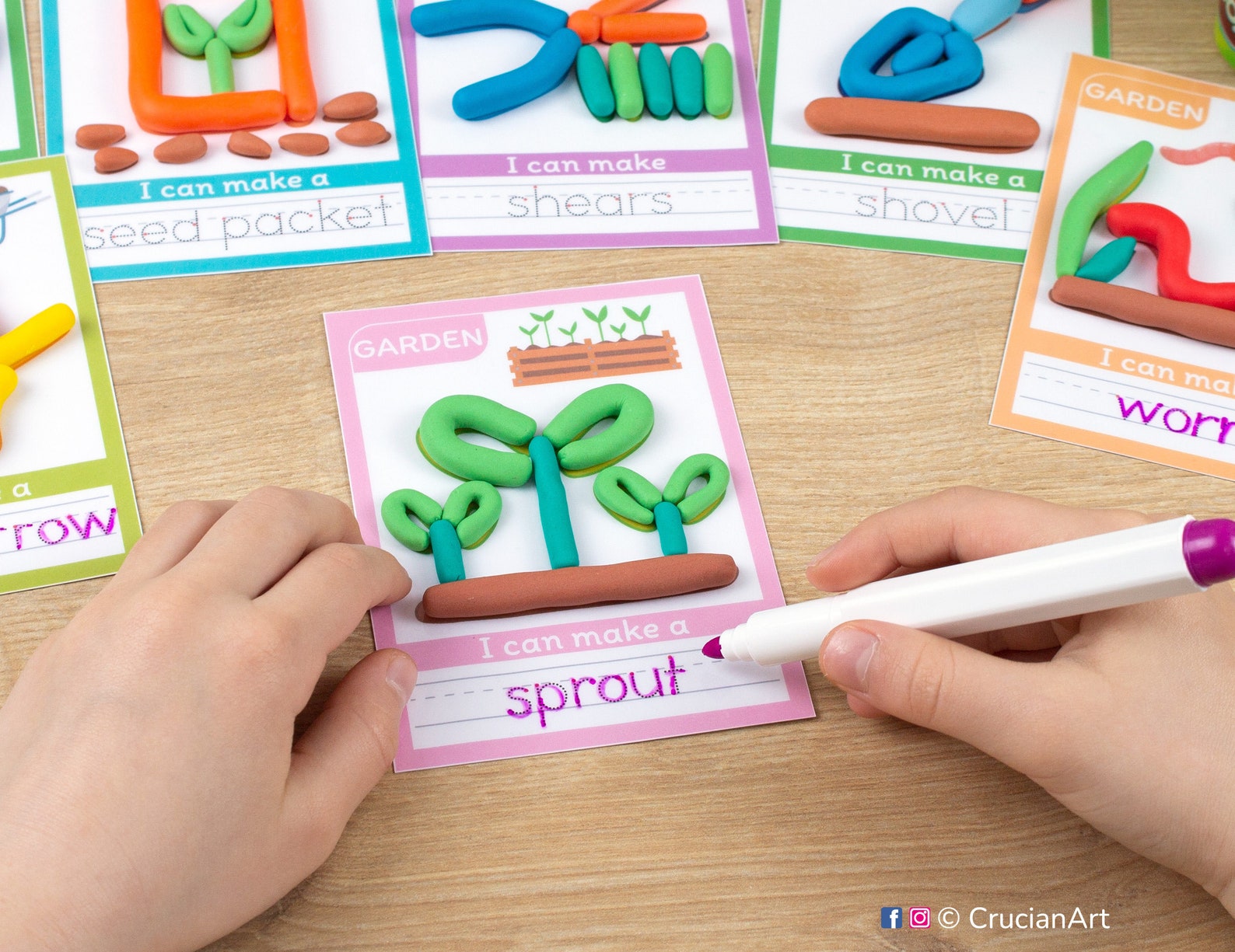 Garden Playdough Mats. Printable Play Dough Kid Activity. Toddler ...