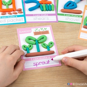 Garden Playdough Mats. Printable Play Dough Kid Activity. Toddler ...