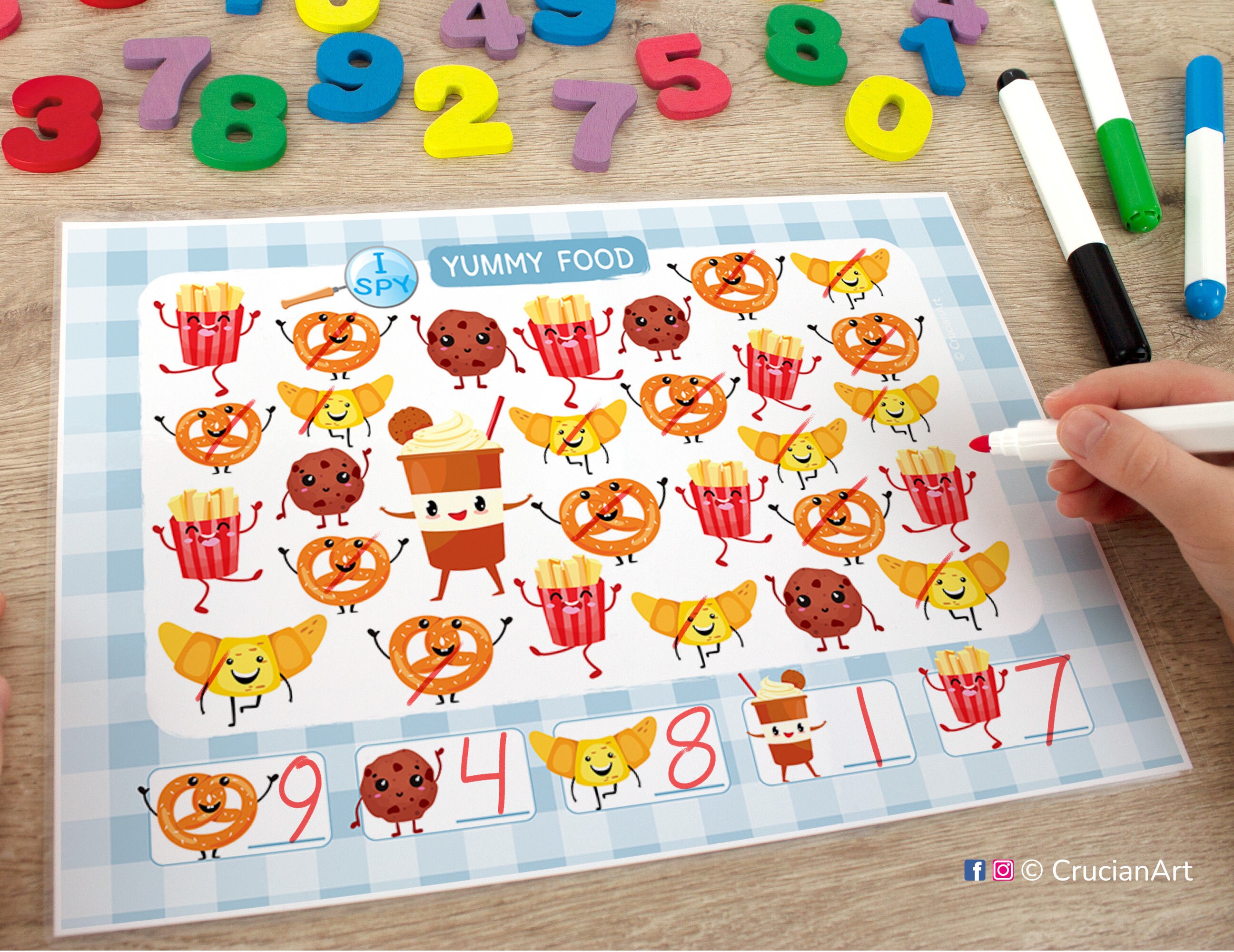 Yummy Food I Spy Counting Activity. Preschool Learning Worksheets ...
