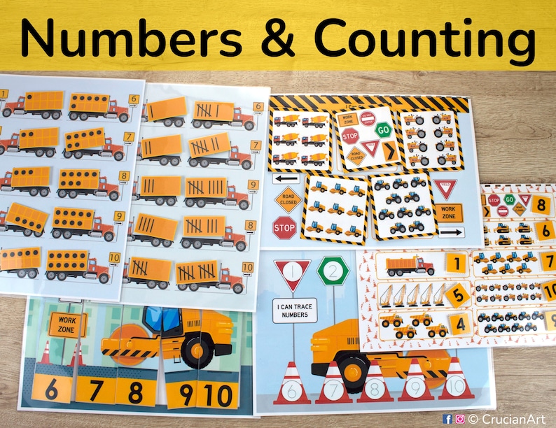 Construction Trucks and Vehicles Busy Book Bundle: Printable Toddler ...