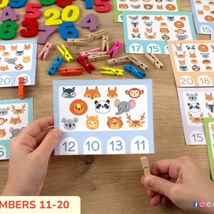 Wild Animals Count & Clip Cards. Printable Counting Activity ...