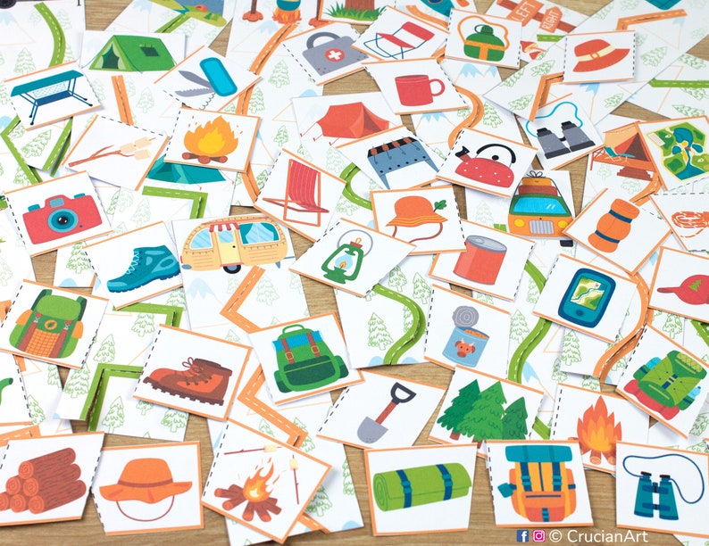 Camping Theme Scissor Strips. Summer Scissor Skills Activity. - Etsy