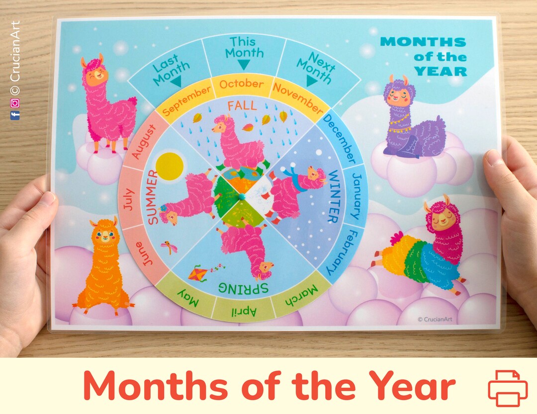 Seasons and Months of the Year Printable Acitivty for Girls. Preschool ...