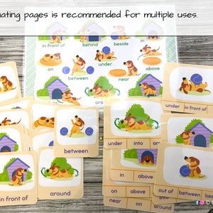 Positional Words Printable Cards. Preposition Flashcard. Prepositional ...