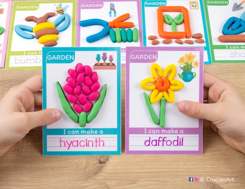 Garden Playdough Mats. Printable Play Dough Kid Activity. Toddler ...