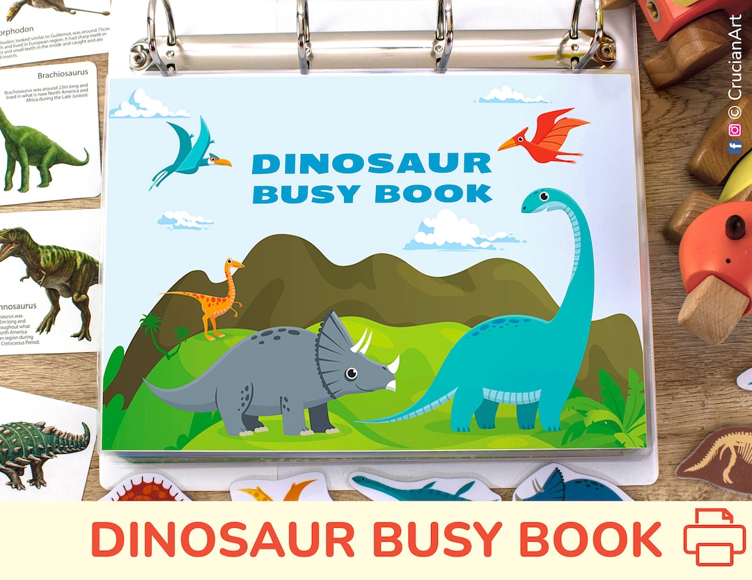 Dinosaur Busy Book: Preschool Printable Activity Book, Homeschool ...