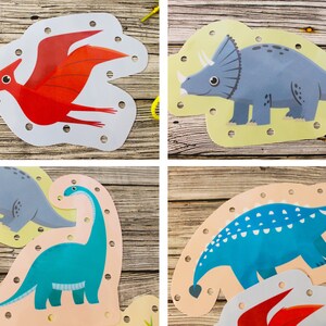 Dinosaur Printable Lacing Cards. Fine Motor Skills Tying Activity for ...