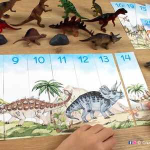 Dinosaur Number Puzzle 1-20. Dino Numbers Sequence Activity. Preschool ...