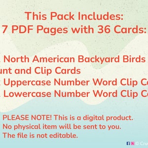 North American Backyard Birds Count & Clip Cards. Printable Homeschool ...