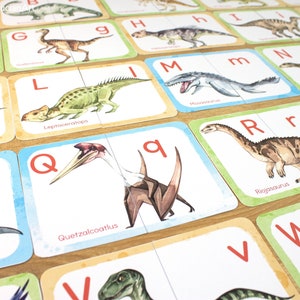 Dinosaur Alphabet Puzzle Pairs. Dino ABC Matching Cards. Toddler ...