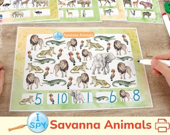 Savanna Grassland Animals Tracing Strips: Printable Educational ...