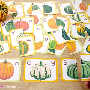 Pumpkin Alphabet Puzzle Pairs: Printable Matching Cards and Letters ...
