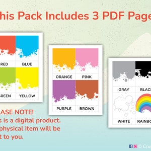 Color Printable Flashcards. Colors 3 Part Flash Card. Toddler ...