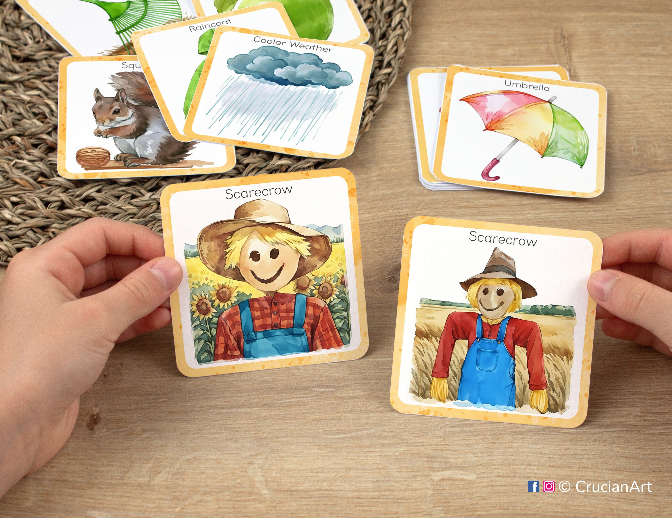 Fall Theme Matching Cards: Printable Learning Activity for Toddler ...