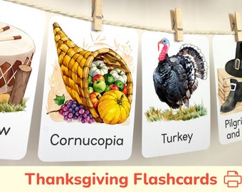 Autumn Vocabulary Flashcards Cursive and Print Homeschool - Etsy