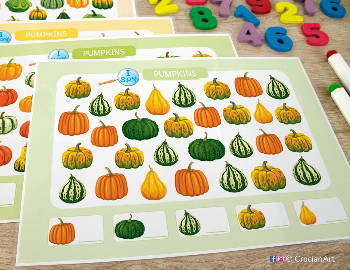 I Spy Pumpkins Counting Activity. Fall Printable Count to 10 - Etsy
