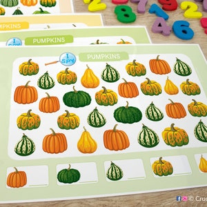 I Spy Pumpkins Counting Activity. Fall Printable Count to 10 Worksheets ...