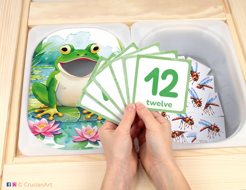 Pond Life Flisat Insert: Printable Frog and Mosquitoes Counting ...