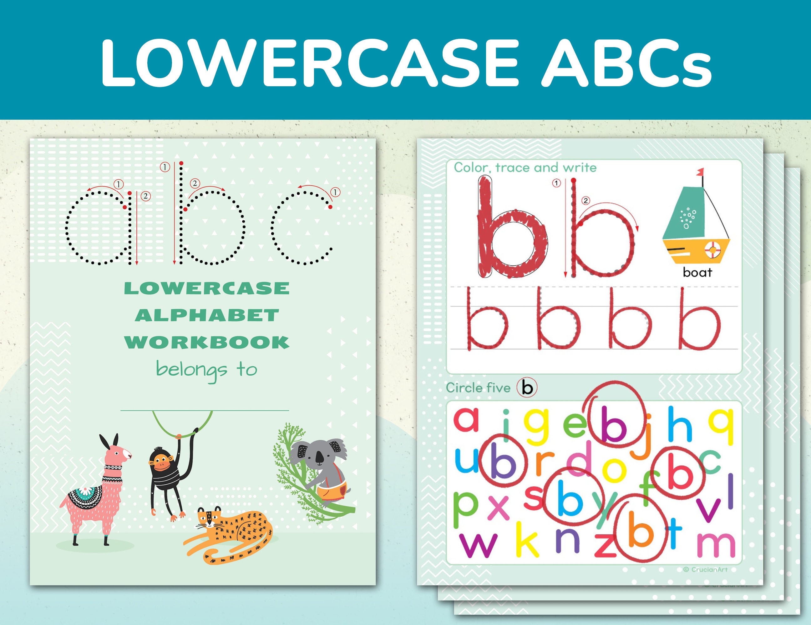 Lowercase Alphabet Workbook: Printable Tracing Worksheets for ...