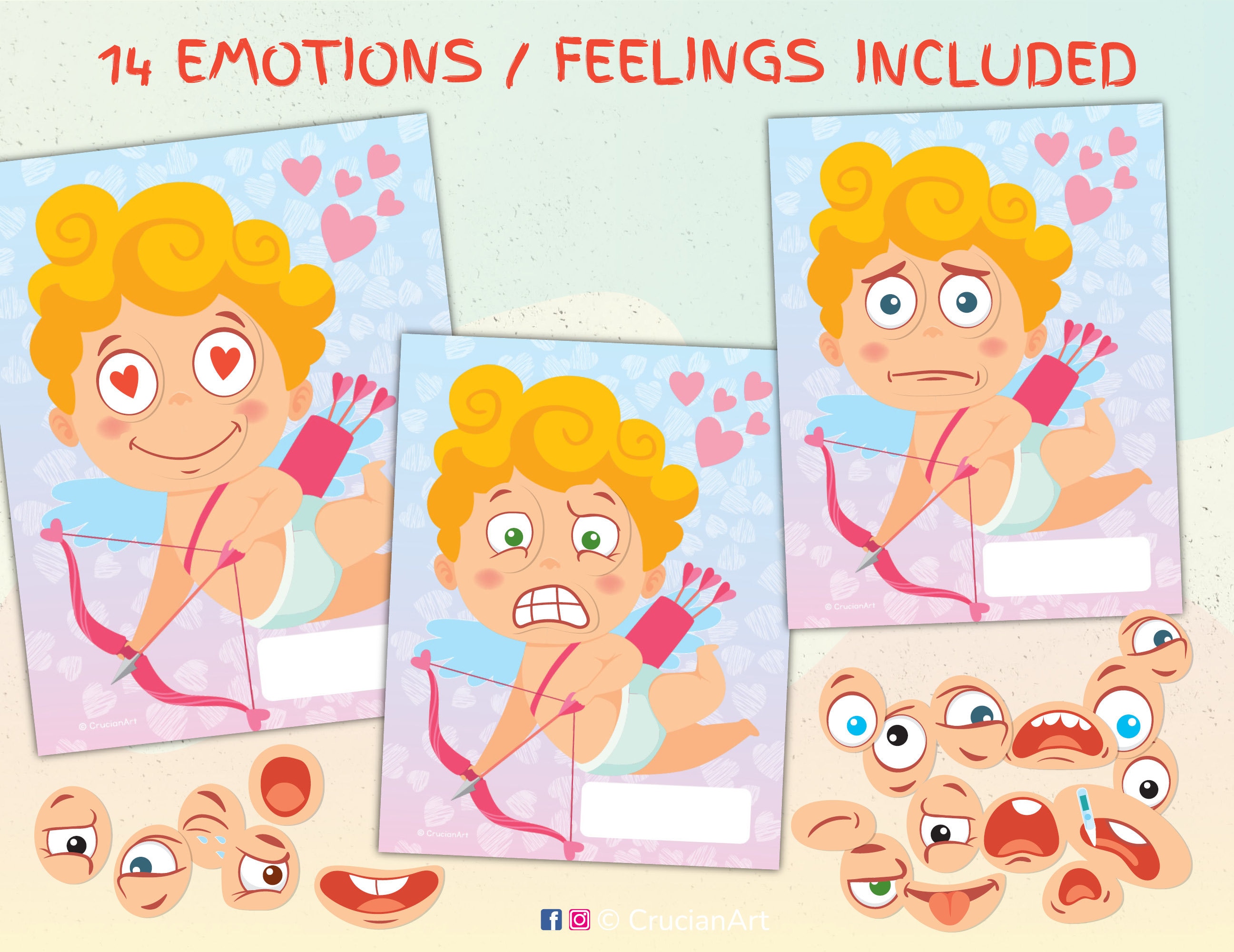CUPID Emotions and Feelings. Valentine's Day Printable - Etsy