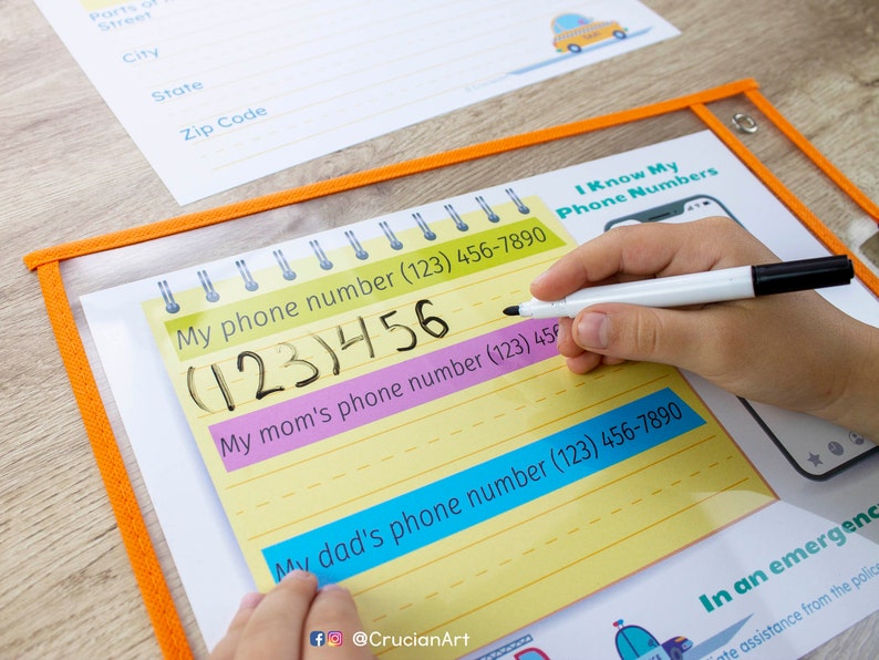 Personalized Phone Number & Address Practice Worksheet. Printable ...