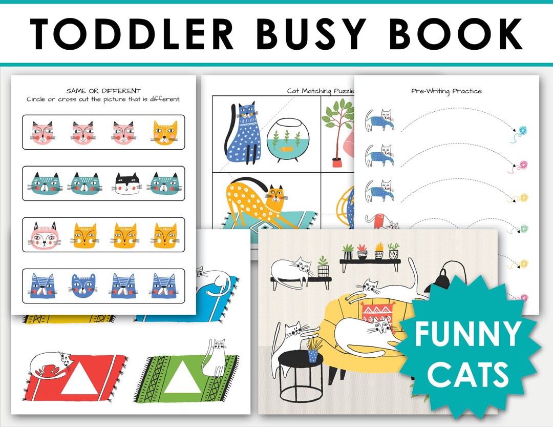 TODDLER BUSY BOOK Printable Learning Binder Folder Quiet - Etsy
