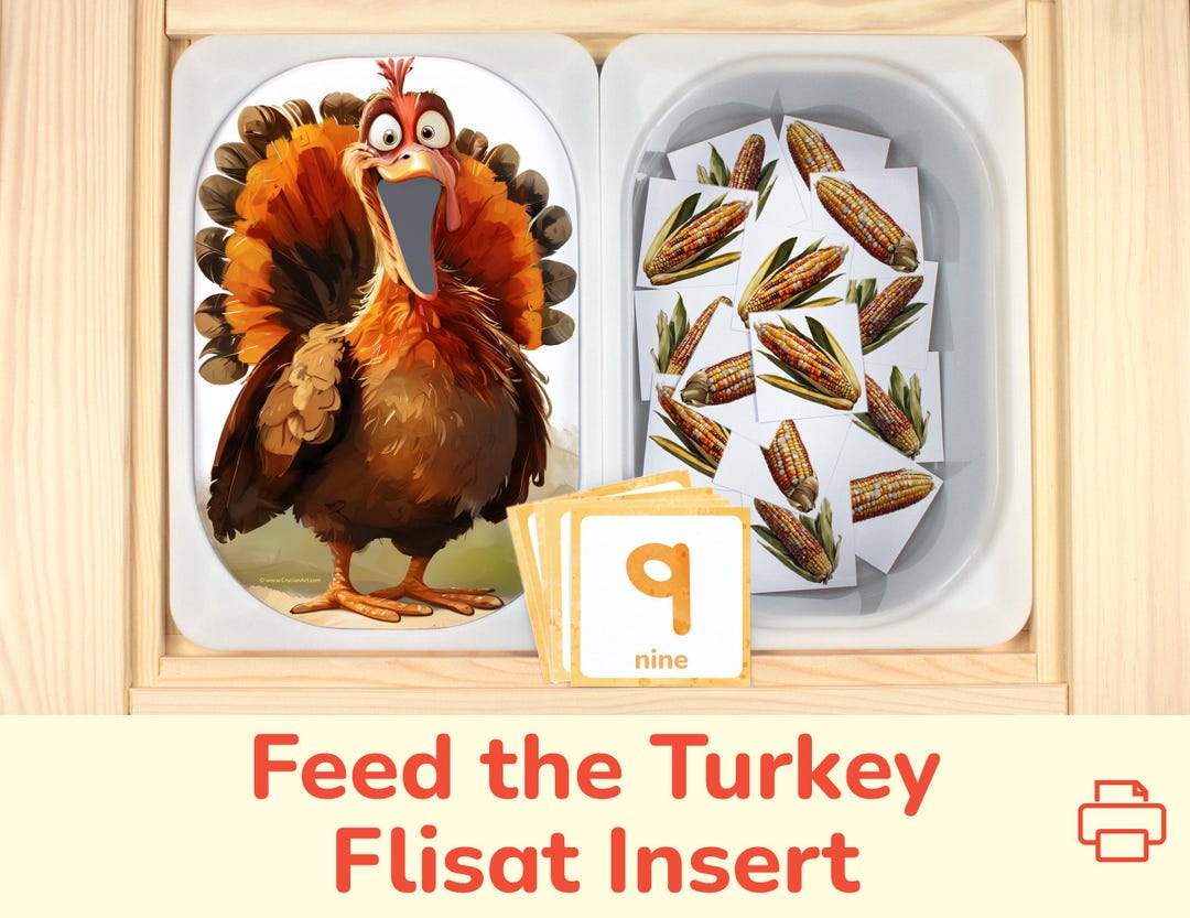 Feed the Turkey Flisat Insert: Thanksgiving Printable Activity for ...