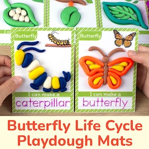 Life Cycle of Butterfly Playdough Mats: Printable Play Dough Activity ...