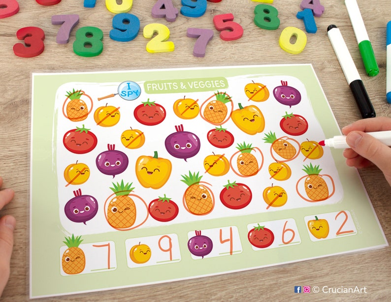 Fruits & Veggies I Spy Activity. Fruit and Vegetables Printable ...
