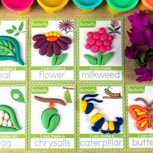 Life Cycle of Butterfly Playdough Mats: Printable Play Dough Activity ...