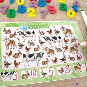 Farm Animals I Spy Counting Activity. Preschool Learning Worksheets ...