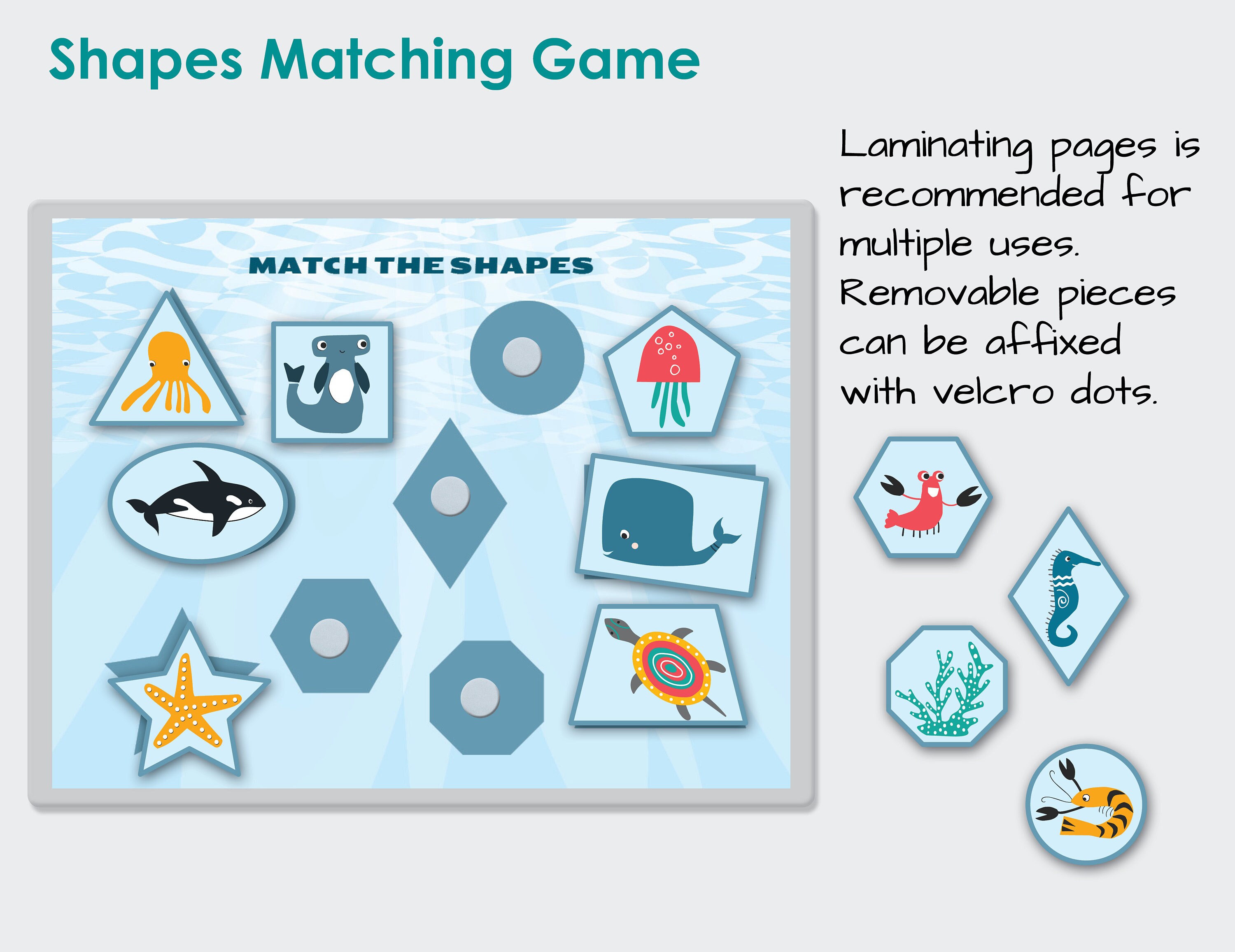 Shape & Color Sort for Toddler. Matching Printable Worksheet | Etsy