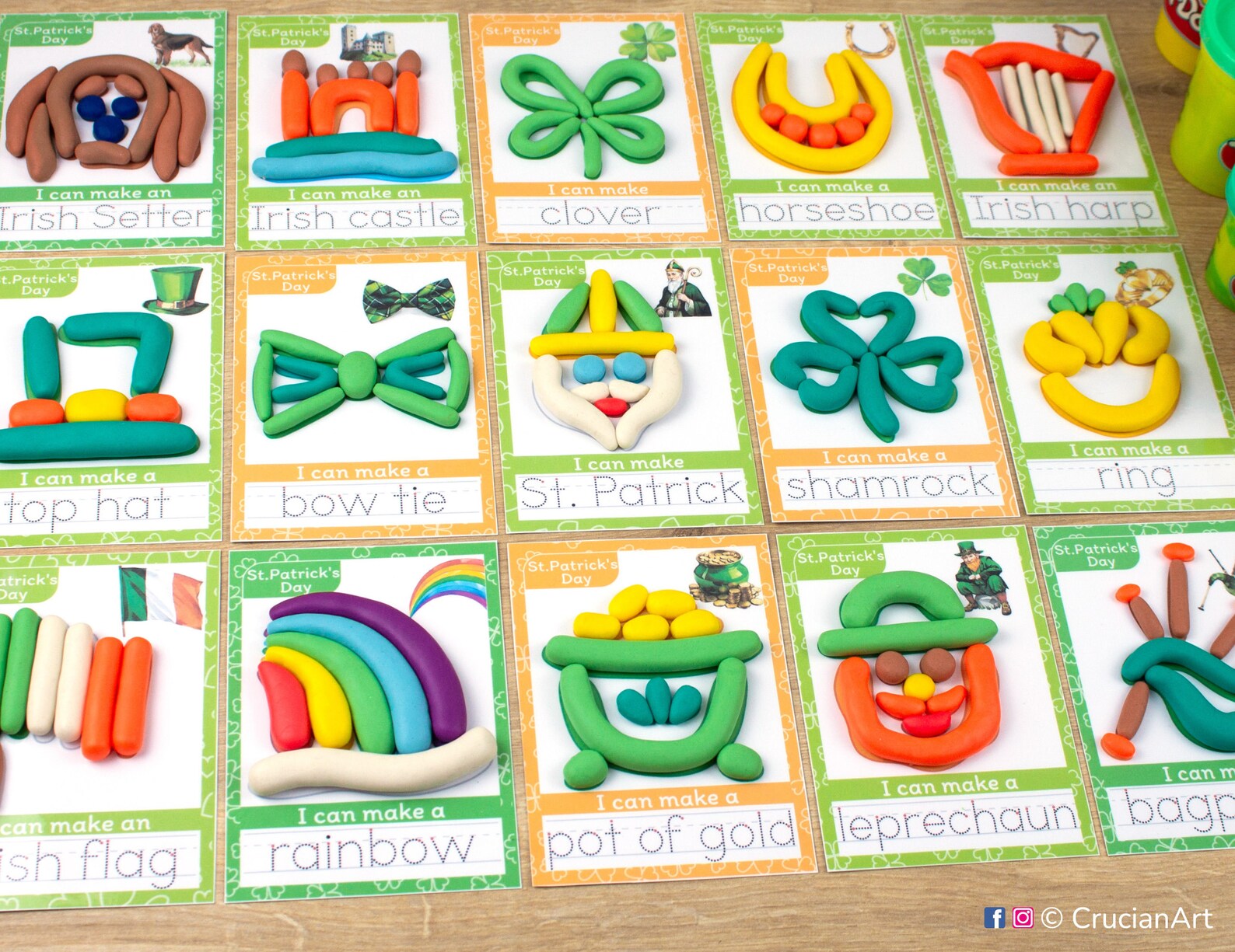 Saint Patrick Day Playdough Mats. Printable Play Dough Activity ...