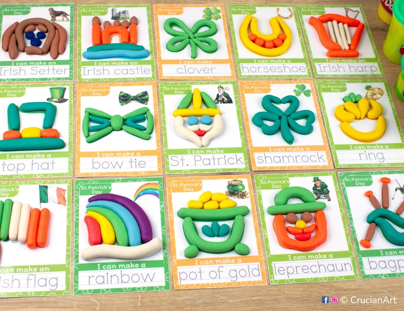 Saint Patrick Day Playdough Mats. Printable Play Dough Activity ...