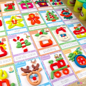 Christmas Playdough Mats: Toddler Preschool Kindergarten Play Dough Mat ...