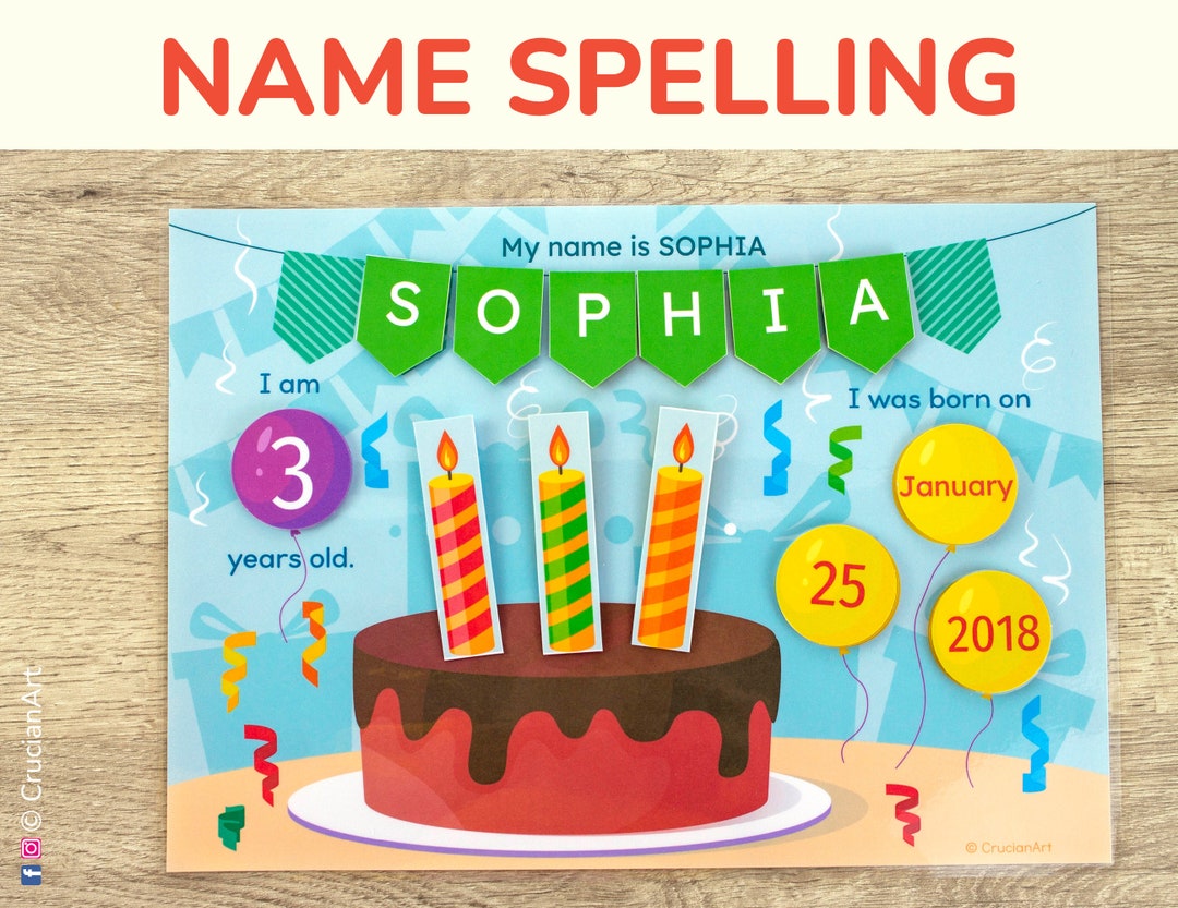 Custom Name Spelling Toddler and Preschool Activity. Printable ...