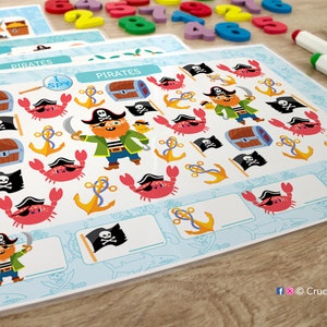 Pirates I Spy Counting Activity. Count to 10 Worksheets for Boys. Early ...